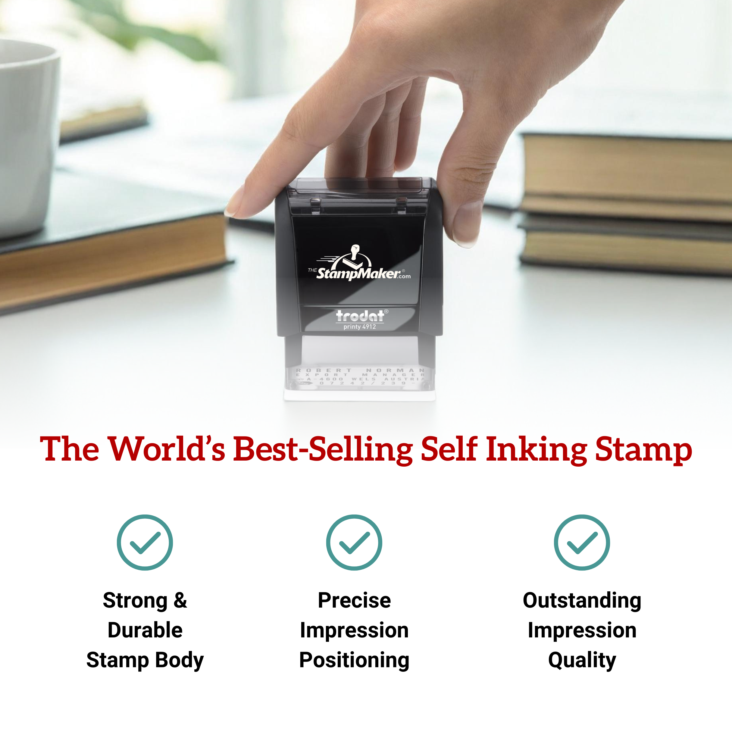Custom Trodat Printy 4911 Self Inking Rubber Stamp